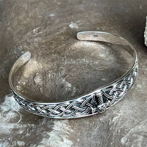 Viking Thors Hammer Mjolnir Celtic Knot Pattern Cuff Etsy