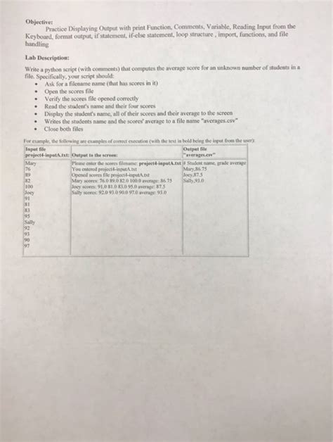 Solved Objective Practice Displaying Output With Print