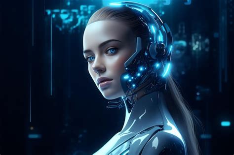 Premium Ai Image Futuristic Robot Technology Created With Generative Ai