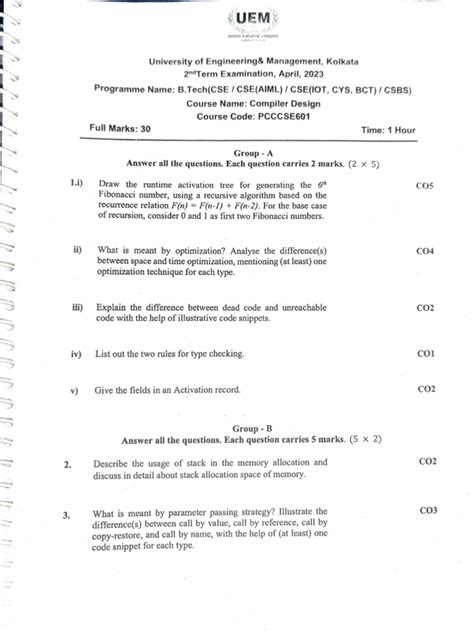 Compiler Design Term 2 Pdf