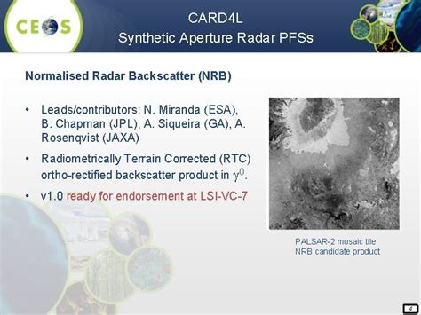 Committee On Earth Observation Satellites Synthetic Aperture Radar