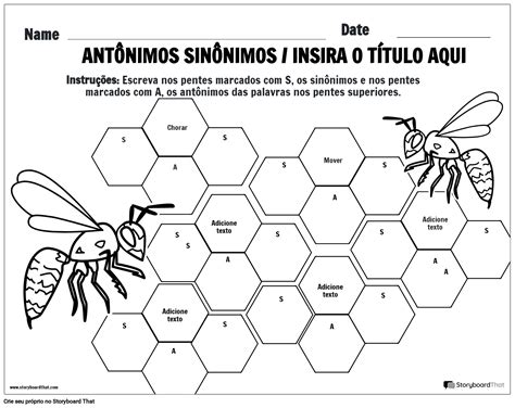 Planilha Para Antônimos E Sinônimos Cinza Storyboard