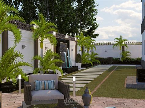 تصميم لاند سكيب لفيلا الفنانه وفاء عامر مستقل