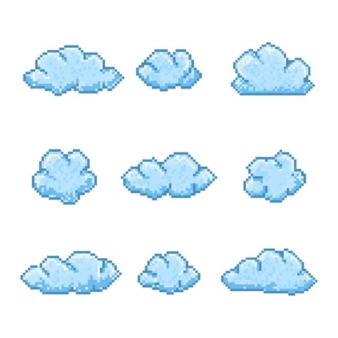 Premium Vector Flat Design Pixel Art Cloud Illustration