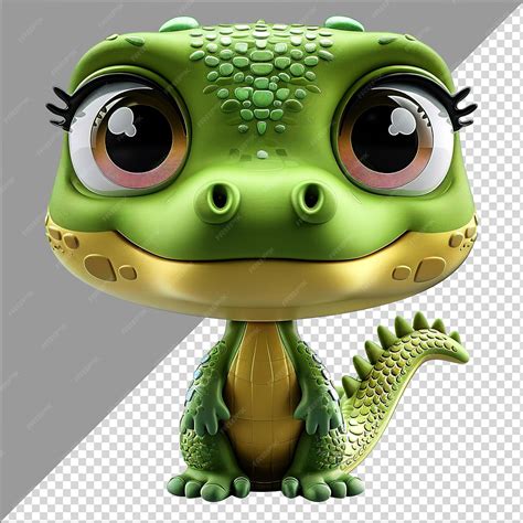 Chibi Crocodile Reptile Cartoon Illustration Cute Crocodile Reptile Cartoon Design Premium Ai