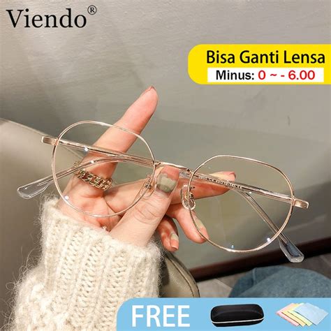 Jual Viendo Kacamata Anti Radiasi Photocromic Minus Wanita Pria Korea