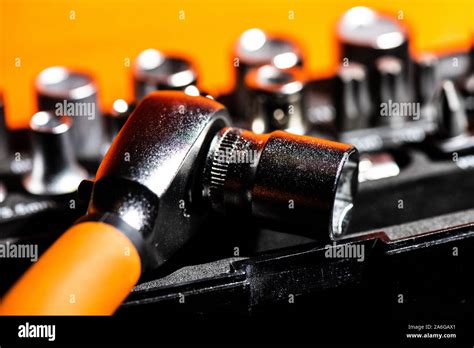 Socket Set Quick Socket Release Ratchet Stock Photo Alamy