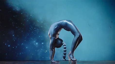 Flexible Woman Contortionist Performing Stock Video Pond