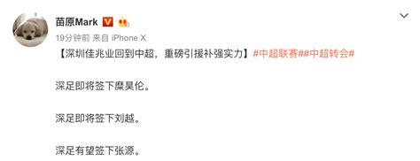 重回中超，深足即将签下糜昊伦、刘越，有望签张源凤凰网