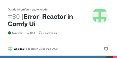 [error] Reactor In Comfy Ui · Gourieff Comfyui Reactor Node