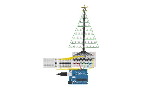 Circuit Design Christmas Tree Light Show Tinkercad