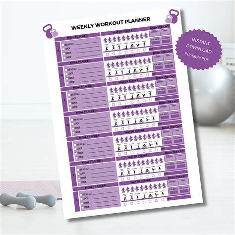 Weekly Workout Planner Daily Exercise Log Fitness Journal Workout Journal Workout