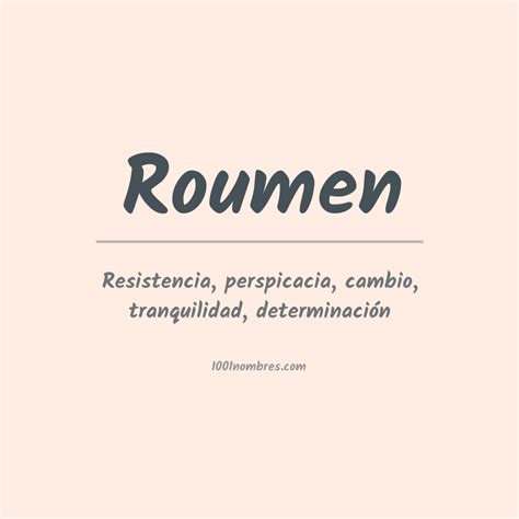 Significado Del Nombre Roumen