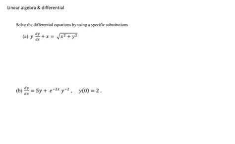 Solved Find General Solutions Of The Following Separable