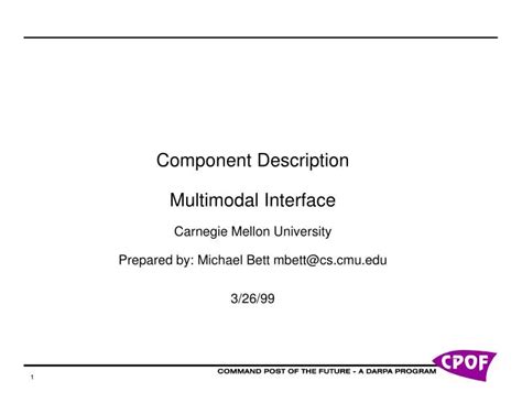 Ppt Component Description Multimodal Interface Carnegie Mellon University Powerpoint