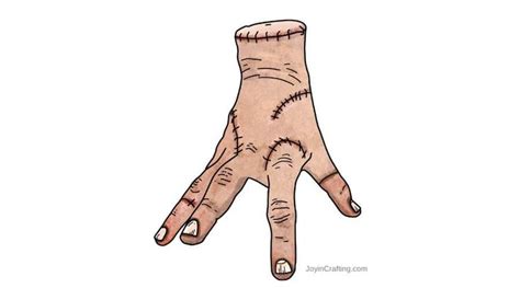 A Drawing Of A Person S Hand With Stitches On It