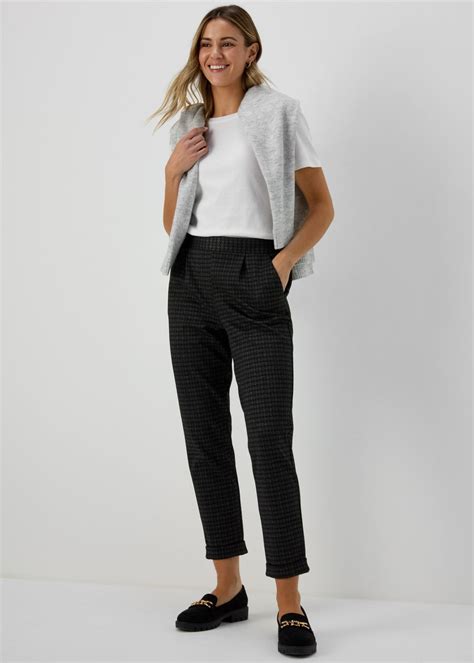 Grey Zig Zag Pull On Trousers Matalan