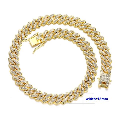 16 18 20 24inch Cuban Link Chain Hip Hop Men Necklace Iced Out Chain 2