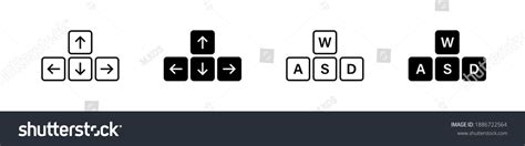 Keyboard Button Arrow Wasd Set Icon Stock Vector Royalty Free Shutterstock