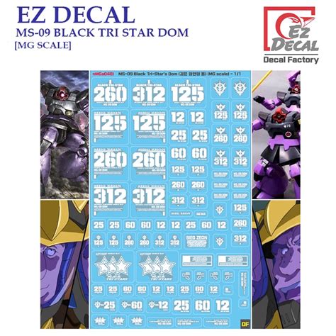 [ez Decal] C12 Mg 1 100 Ms 09 Black Tri Star Dom [mg Scale] Pre Cut Shopee Philippines