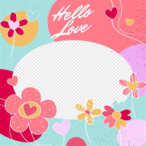 Marco De Fotos De Amor Dibujado A Mano Vector Gratis