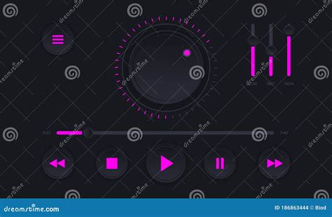 Modern Audio Player Interface Stock Vector Illustration Of Button Onward 186863444