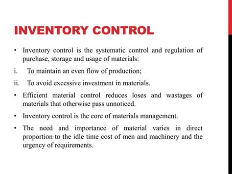 Abc Analysis Inventory Management Pptx
