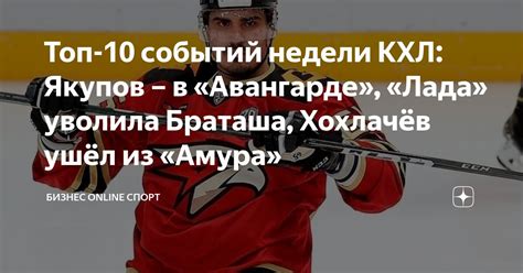 Топ 10 событий недели КХЛ Якупов в «Авангарде «Лада уволила