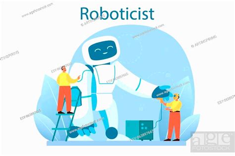 roboticist concept robotic engineering and constructing stock vector