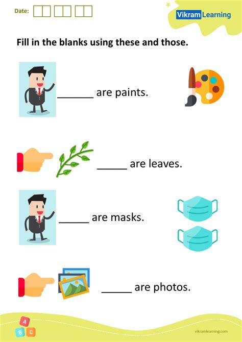 Download Fill In The Blanks Using These And Those Worksheets