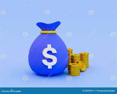 3d Minimal Money Saving Concept Depositing Money Collecting Money For