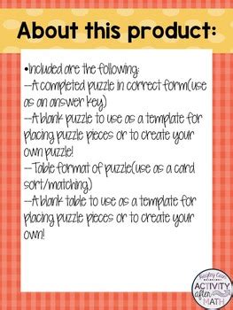 Writing Equations In Slope Intercept Form Given Two Points Puzzle