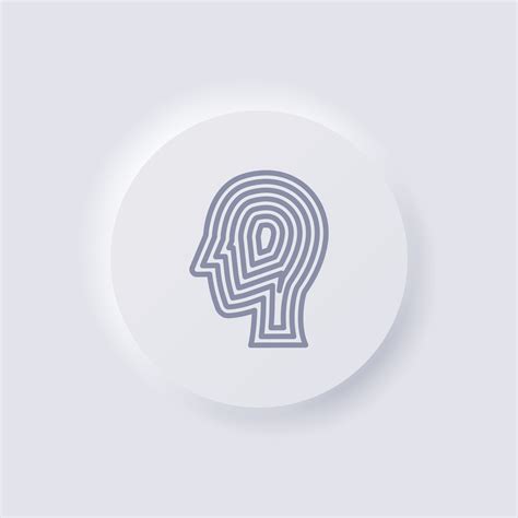 Head Overlap Stroke Line Icon White Neumorphism Soft Ui Design For Web Design Application Ui