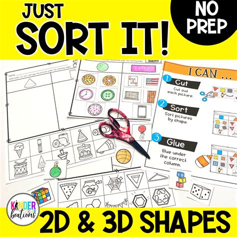 2d And 3d Shapes Math Picture Sorts Math Centers Kinderbrations