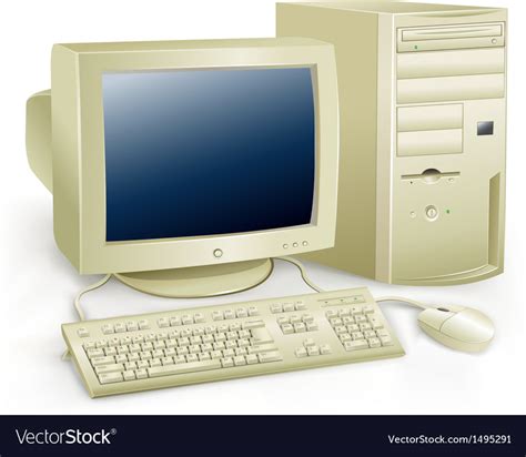 Retro Computer Royalty Free Vector Image Vectorstock