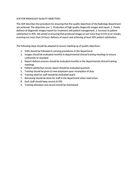 Sop Rad Quality Objective Capitol Hill Pdf