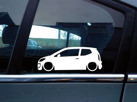 X2 Lowered Car Silhouette Stickers For Volkswagen Vw Up 3 Door L438