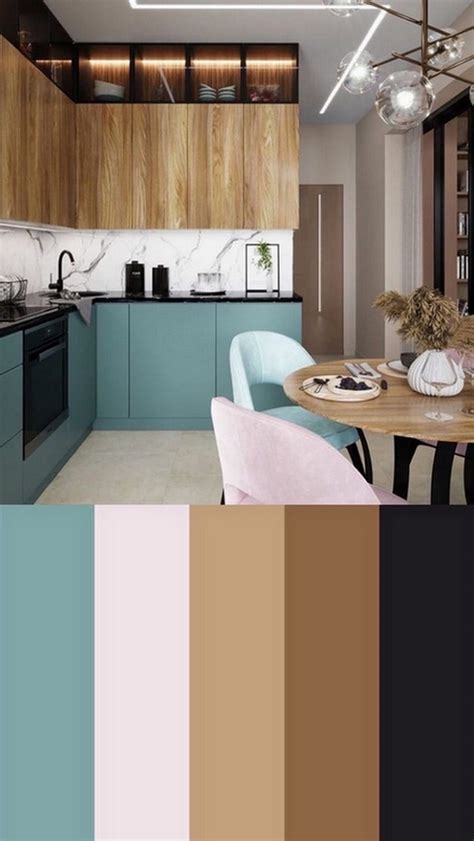 Сочетание цветов кухни и обоев в интерьере 95 фото