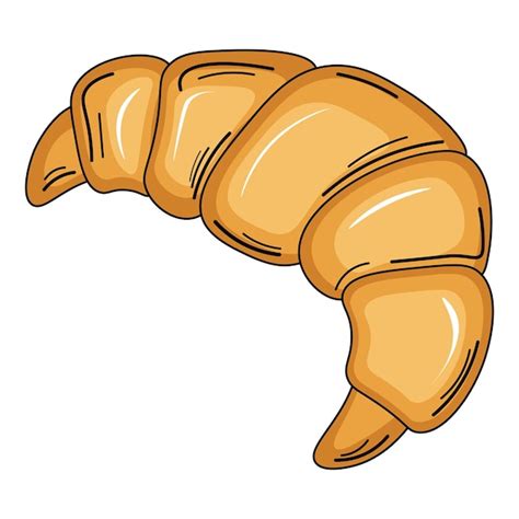 흰색 바탕에 크루아상 프리미엄 벡터
