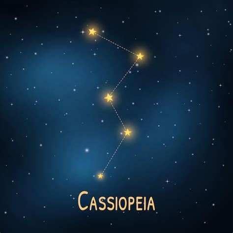 Premium Vector Cassiopeia Constellation Explore The Night Sky With Stellar Patterns And Bright