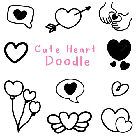 Premium Vector Cute Heart Hand Drawn Doodle