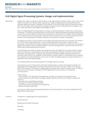 Fillable Online Vlsi Digital Signal Processing Systems Design And Implementation Fax Email