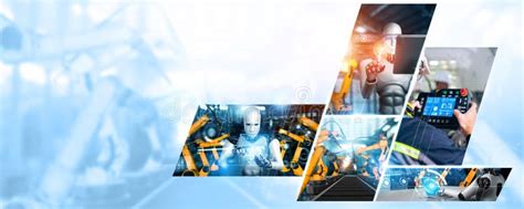 Automated Ai Industry Robot And Robotic Arms Assembly In Factory Production Nlp Stock Image