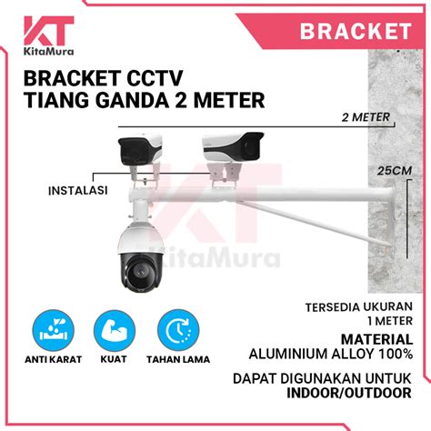Jual Bracket Cctv Tiang Ganda Pole Mount Tiang Ganda 1 2 Meter Outdoor Shopee Indonesia