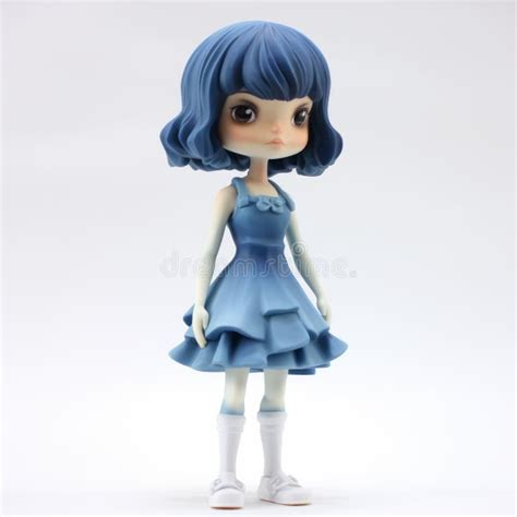 Anime Fashion Doll With Blue Hair Limited Color Range Sculpted