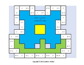 Basic Division Up To 144 Divided By 12 Cut Paste Color Activity 2
