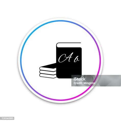 Abc 책 아이콘 흰색 배경에 고립입니다 사전 책 기호입니다 알파벳 책 아이콘입니다 동그라미 흰색 버튼 벡터 일러스트 0명에 대한 스톡 벡터 아트 및 기타 이미지 Istock
