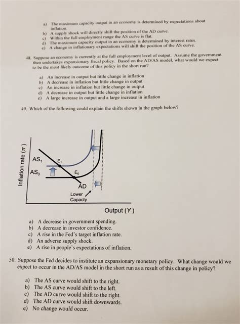 Solved A The Maximum Capacity Output In An Economy Is
