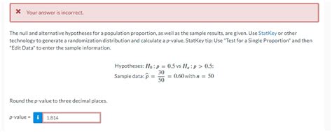 Solved The Null And Alternative Hypotheses For A Population Chegg Com