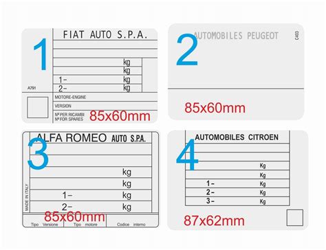 Tabliczka Znamionowa Np FIAT CITROEN PEUGEOT ALFA Oficjalne Archiwum Allegro